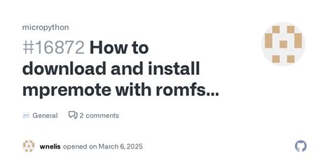 how to download and install mpremote with romfs command · micropython