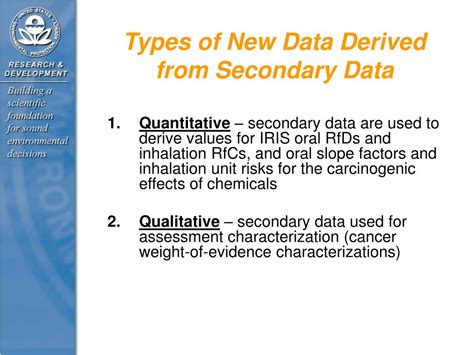 ppt evaluating secondary data for use in chemical risk assessments powerpoint presentation