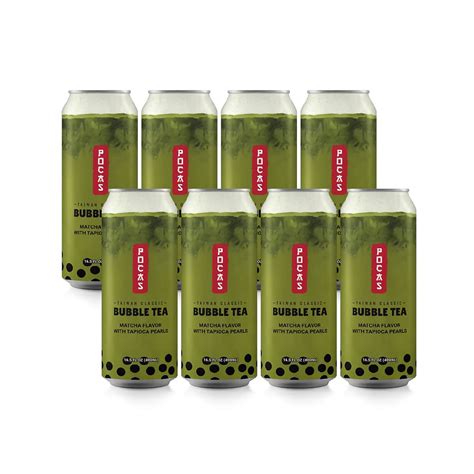 Pocas Bubble Tea With Tapioca Pearls Matcha Pack Of 8 165 Oz