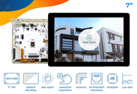 Stm32 Embedded Display Capacitive Touch Panel Optical Bonding 7 Inch Tft Lcd Screen