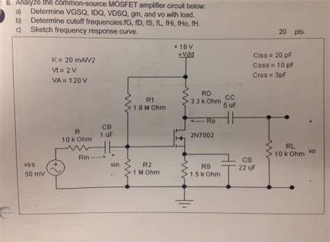 Common Source Mosfet Amplifier Circuit Diagram