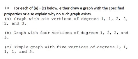 Solved For Each Of A C Below Either Draw A Graph Chegg Com