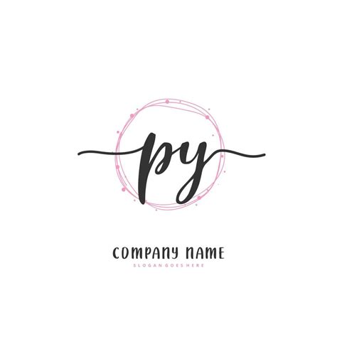 PY Initial Handwriting And Signature Logo Design With Circle Beautiful Design Handwritten Logo