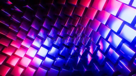 Random Rotating Metal Cubes 3d Rendering Illustration Stock