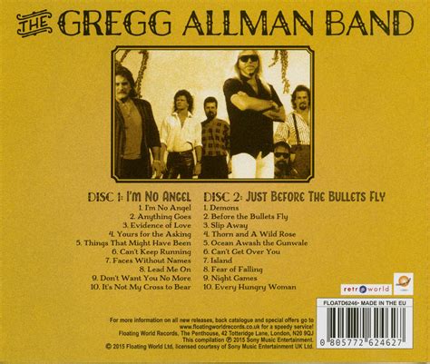 Gregg Allman Cd Im No Angel And Just Before The Bullets Fly 2 Cd
