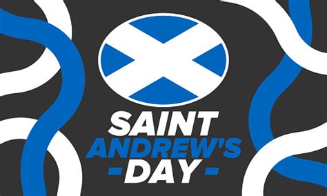 스코틀랜드에서 세인트 앤드류의 날 스코틀랜드에서 국가 날 해피 홀리데이 안데르마스는 11월 30일 매년 축하합니다 스코틀랜드 국기 애국적 요소 포스터 카드 배너 및 배경