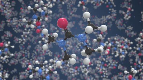 Tetramethylurea Molecule Made With Balls Scientific Molecular Model Looping 3d Animation Or