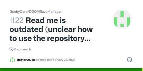 Read Me Is Outdated Unclear How To Use The Repository And Even Which