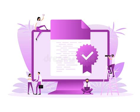 Certified Document Symbol Approval Process Quality Mark Stock Vector