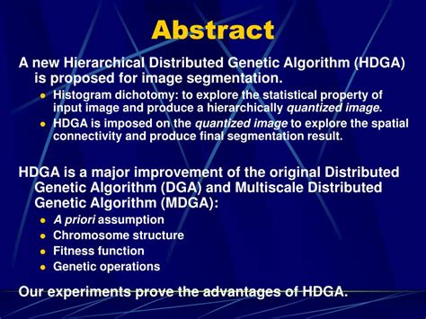 Ppt Hierarchical Distributed Genetic Algorithm For Image Segmentation Powerpoint Presentation