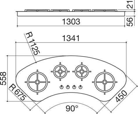 Barazza Tao Curved Built In And Flush Gas Hob 1pta120c