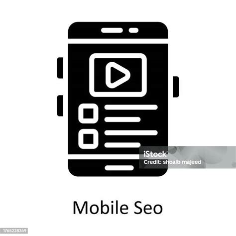 모바일 Seo 벡터 솔리드 디자인 일러스트레이션입니다 흰색 배경의 기호 Eps 10 파일 Brand Name Smart Phone에 대한 스톡 벡터 아트 및 기타 이미지