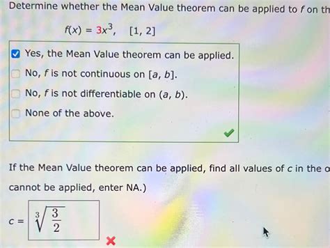 solved determine whether the mean value theorem can be