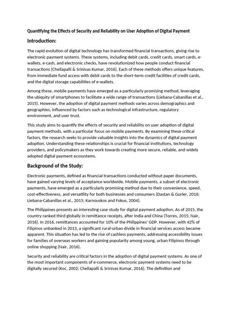 2 quantifying the effects of security and reliability on user adoption of digital payment copy