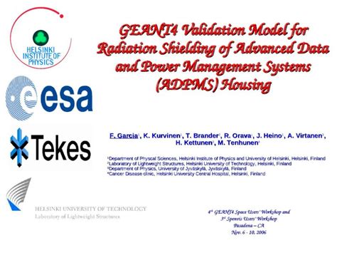 Ppt Geant4 Validation Model For Radiation Shielding Of Advanced Data