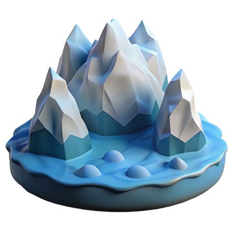 stunning minimalist Icy Peaks 3D Render 4K 57142047 PNG