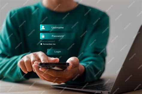 Premium Photo Cybersecurity Concept User Typing Login And Password On Smartphone For Data
