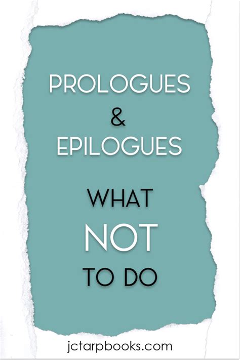 Prologues Epilogues What Not To Do JC Tarp Books Editing