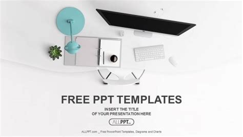 Top View Of Office Supplies On Table PowerPoint Templates