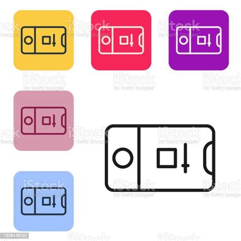 흰색 배경에 격리 된 레코드 프레임 카메라 아이콘과 검은 줄 휴대 전화 모바일 앱 응용 프로그램 사진 및 비디오 촬영 색상 정사각형 단추로 아이콘을 설정합니다 벡터