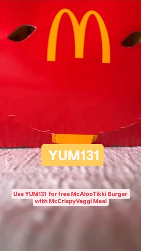 ad get mcalootikki burger free with your meal😍 👉🏻 download mcdonalds