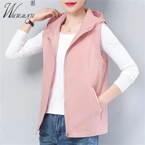Chaleco Con Capucha Informal De Gran Tamaño Para Mujer Chaqueta Sin