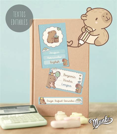 Etiquetas Escolares Imprimibles Stitch Textos Editables
