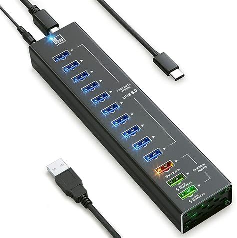 Amazon Com Latorice Usb C Hub Powered Multi Port Usb Hub With Usb Ports Iq Quick