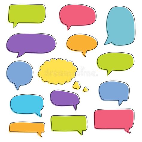 Set of Speech Bubbles. Blank Retro Empty Comic Bubbles. Stickers. Dialog Balloons Stock Vector ...