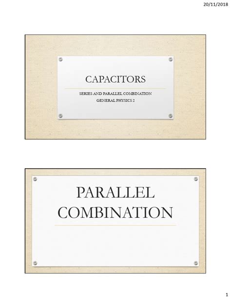 Capacitors Series Parallel General Physics 2 Pdf Series And