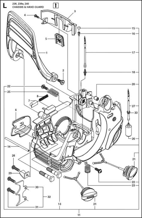 Husqvarna 236 (967326403) Chainsaw CHASSIS Spare Parts Diagram
