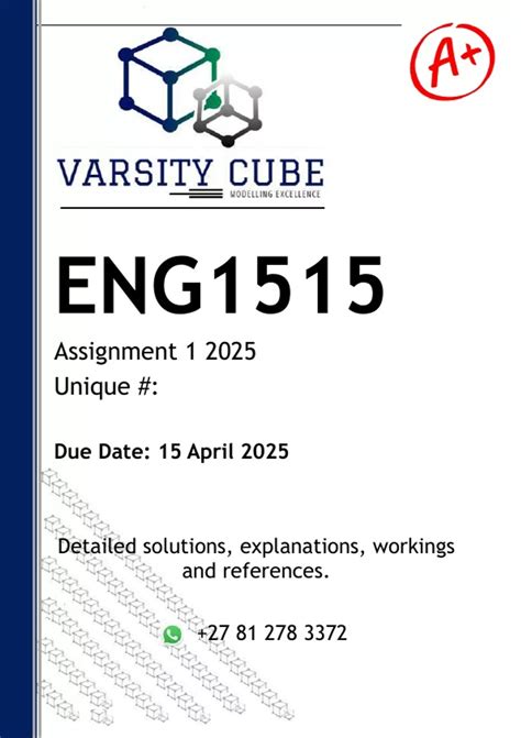 Eng1515 Assignment 1 Detailed Answers 2025 Distinction Guaranteed Applied English Language