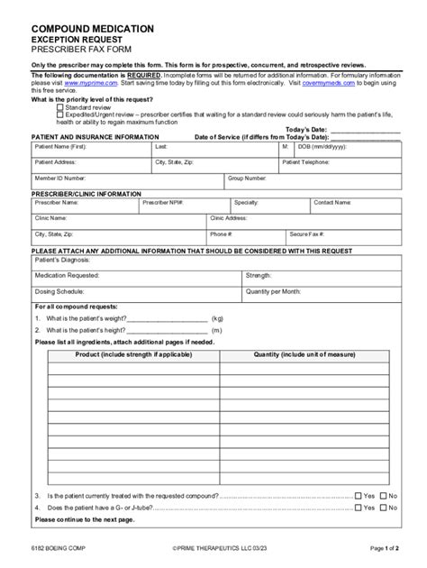 Fillable Online Compound Medication Exception Request Prescriber Fax Form Fax Email Print