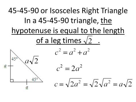isosceles right triangle theorem