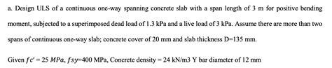 solved a design uls of a continuous one way spanning