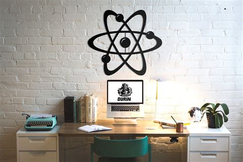 Atom Metal Wall Decor Physics Wall Art Metal Sign Housewarming T Wall Hangings Lab Wall
