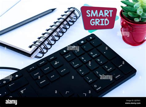 Writing Displaying Text Smart Grid Business Concept Includes Of