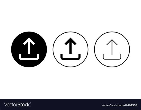 upload icon set load data symbol royalty free vector image
