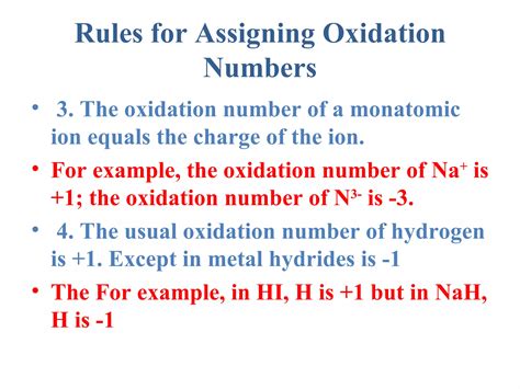 rules assign oxidation numbers ppt