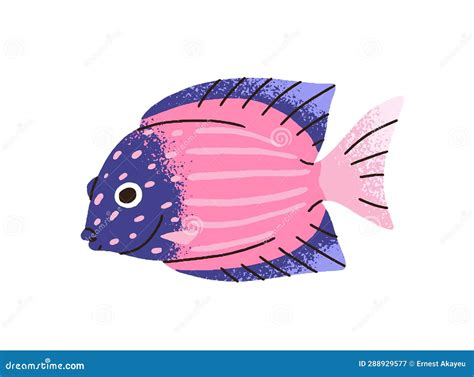 Fancy Fish With Rainbow Colorful Scales Isolated On A White Background