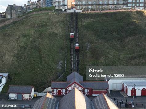 Aerial View Of Saltburn By The Sea Victorian Cliff Tramway North
