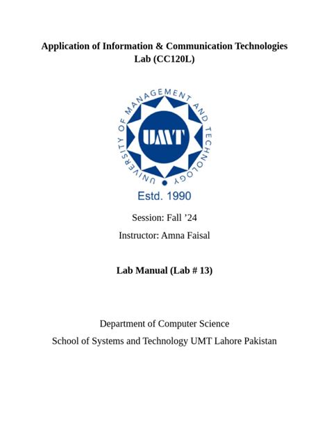 Ict Lab Manual 13 1 Pdf Microsoft Access Databases