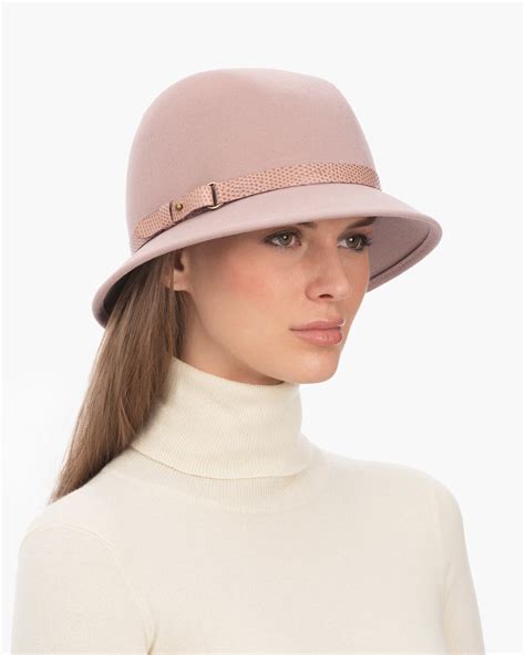 Wickford Cloche I Wool Hat With Leather Band Rosedust Eric Javits