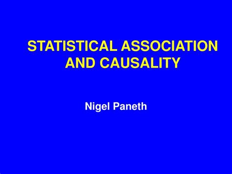 Ppt Statistical Association And Causality Powerpoint Presentation