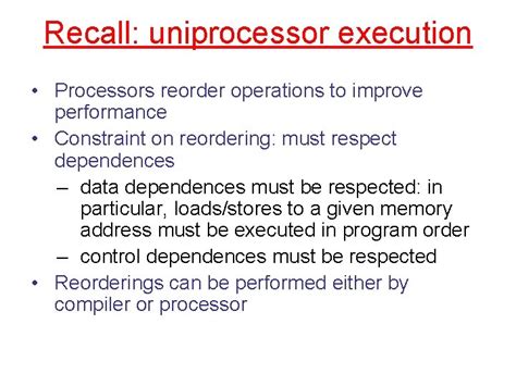 Memory Consistency Models Outline Review Of Multithreaded Program