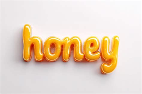 The Word Honey Styled In 3d Stands Out Against A White Background