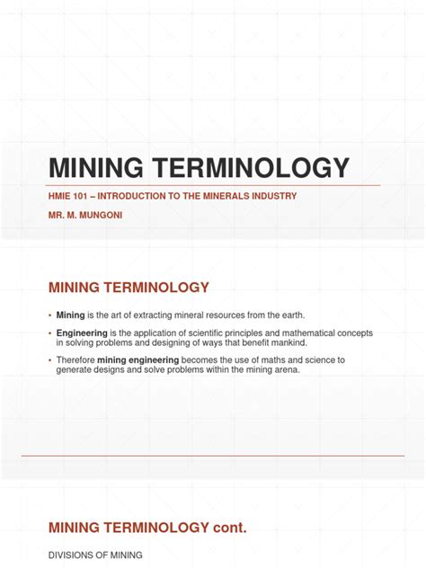 Mining Terminology Download Free Pdf Mining Materials