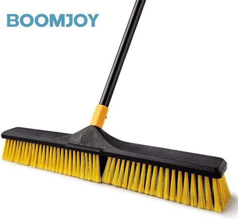 Boomjoy Push Broom Brush 24 Wide 65 3 Long Handle Stiff Bristles Heavy Duty Outdoor Commercial
