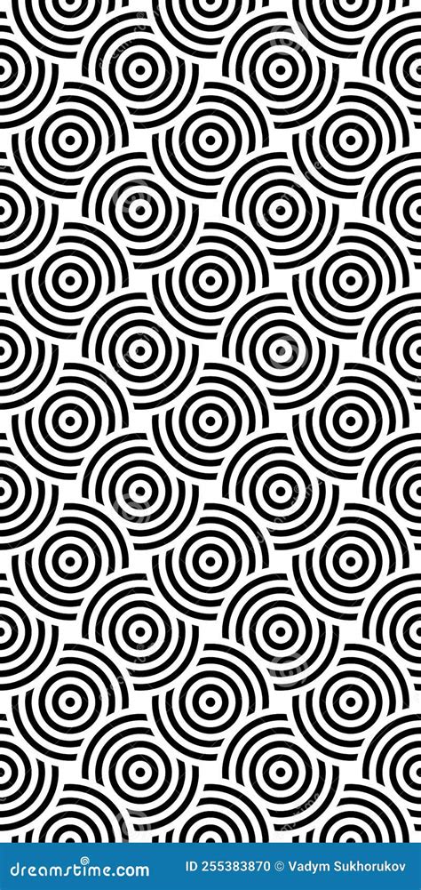 Vector Seamless Pattern With Concentric Circles Geometric Abstract Background Stock Vector