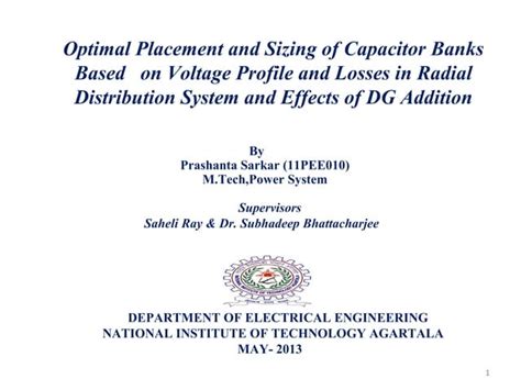 Optimal Placement And Sizing Of Capacitor Banks Based On Voltage